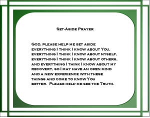 Set Aside Prayer – Emotional Sobriety And Food