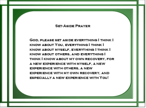 Set Aside Prayer – Emotional Sobriety And Food